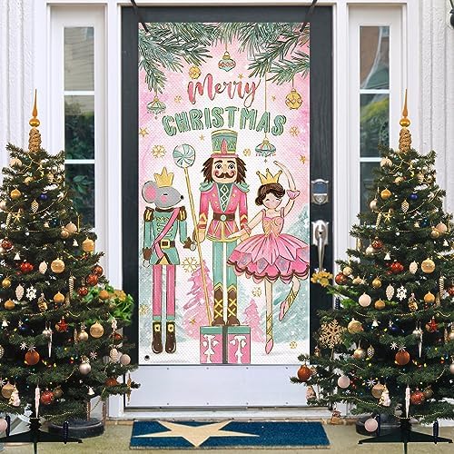 Amazon.com : Pink Nutcracker Porch Banner Welcome Hanging Sign ...