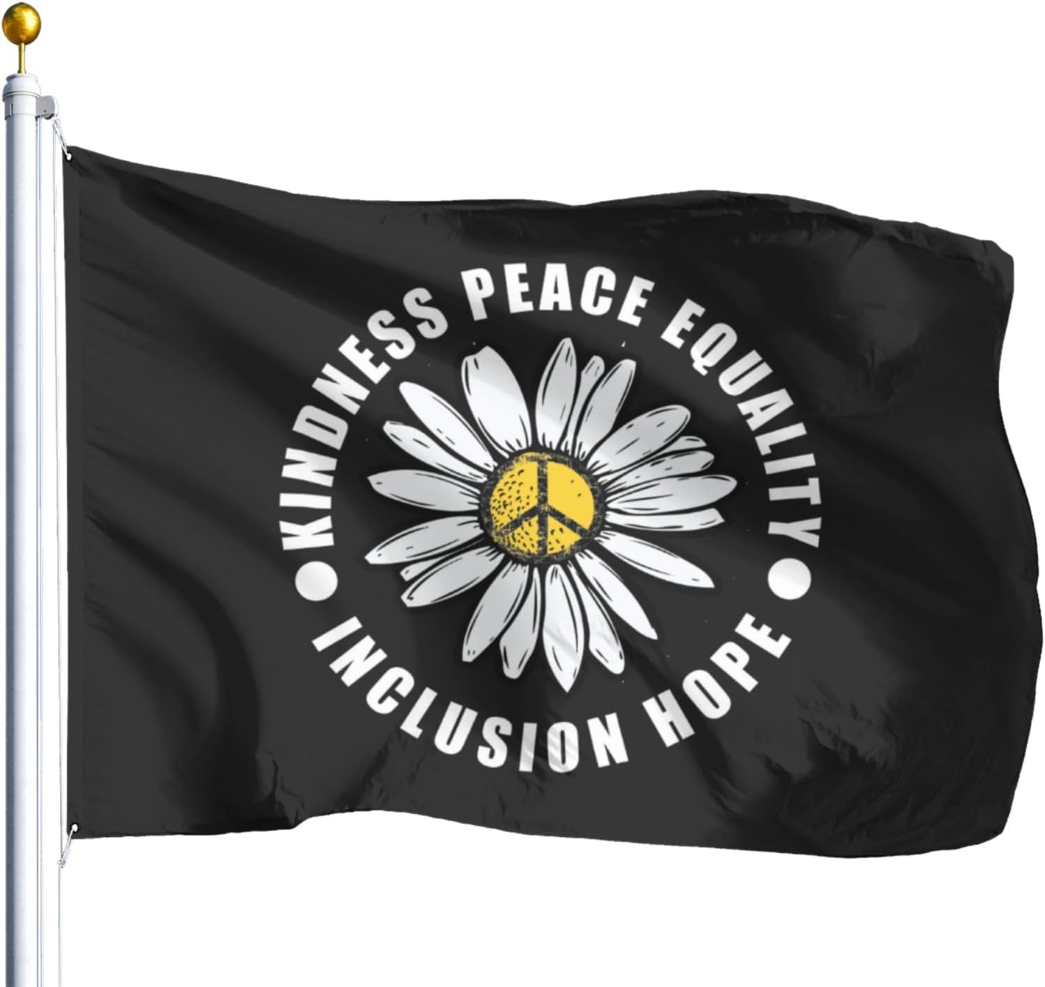Amazon.com : Flags 3x5 Outdoor Be kind bee daisy flower peace Flags ...