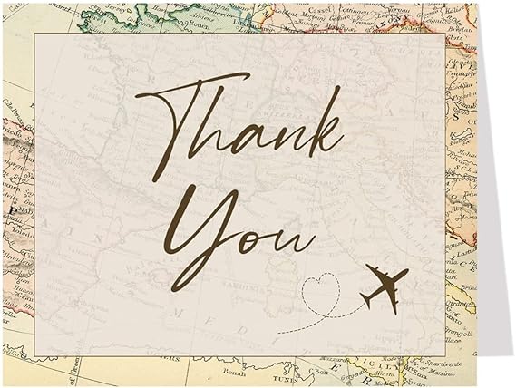 Amazon.com : Map Thank You Cards Adventure Awaits Let The Journey ...