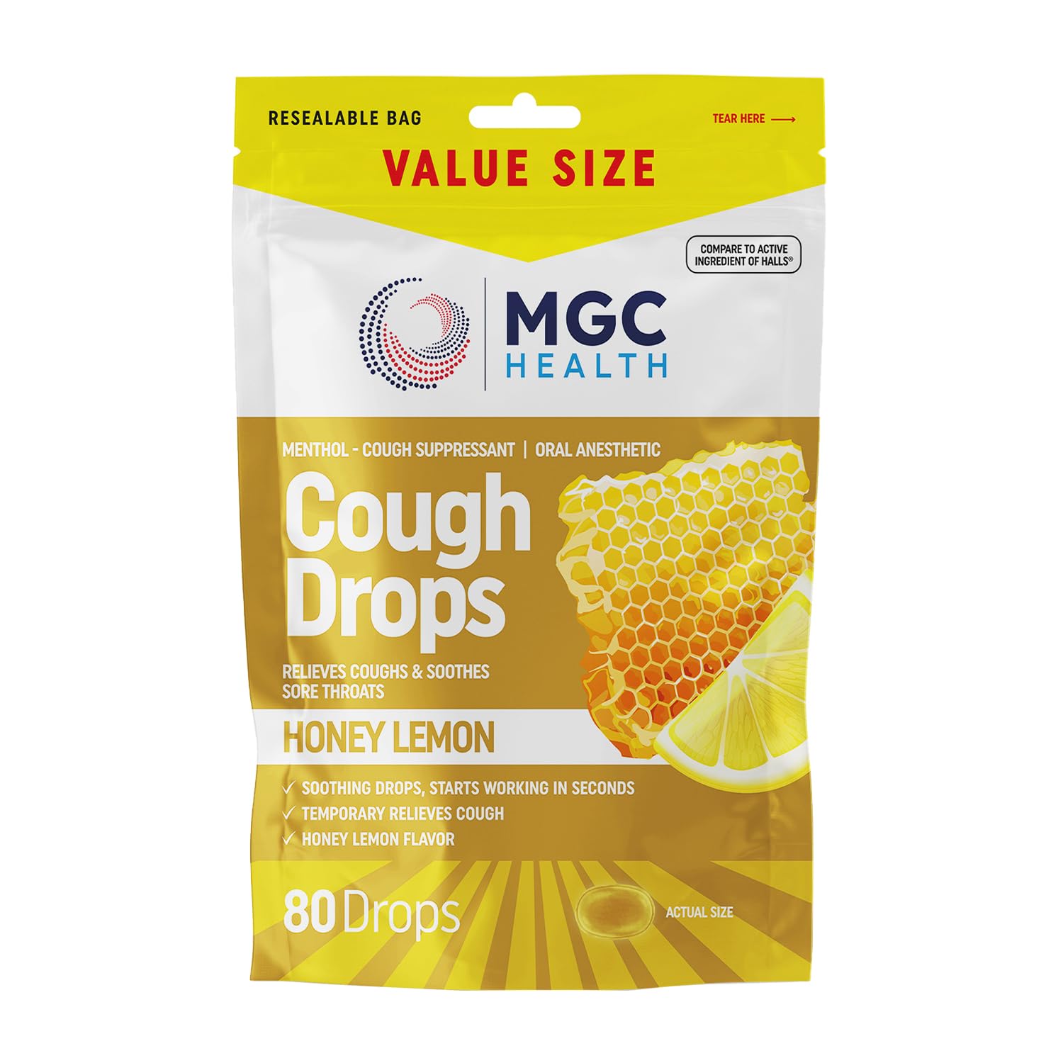 Amazon.com: Pack of 6, Honey Lemon Cough Drops for Adults, Sore Throat ...