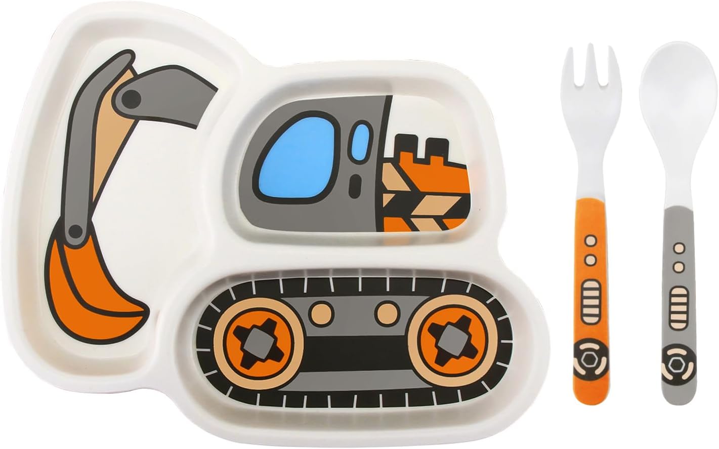 Amazon.com: Kids Plate Set, Included Plate Fork and Spoon 3-Piece Set ...