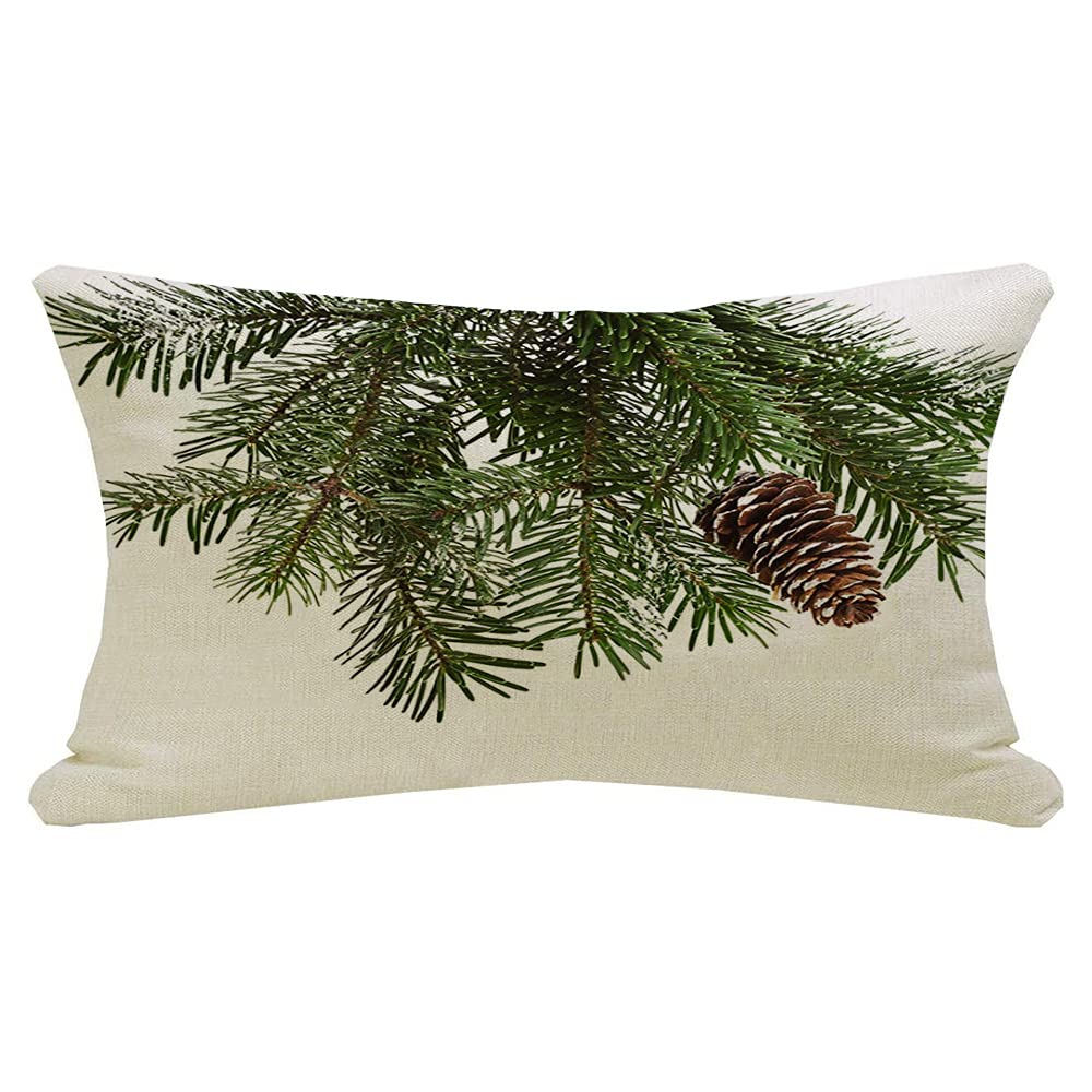 Amazon.com: Decorative Throw Lumbar Pillow Case Evergreen Pinecone Fir ...