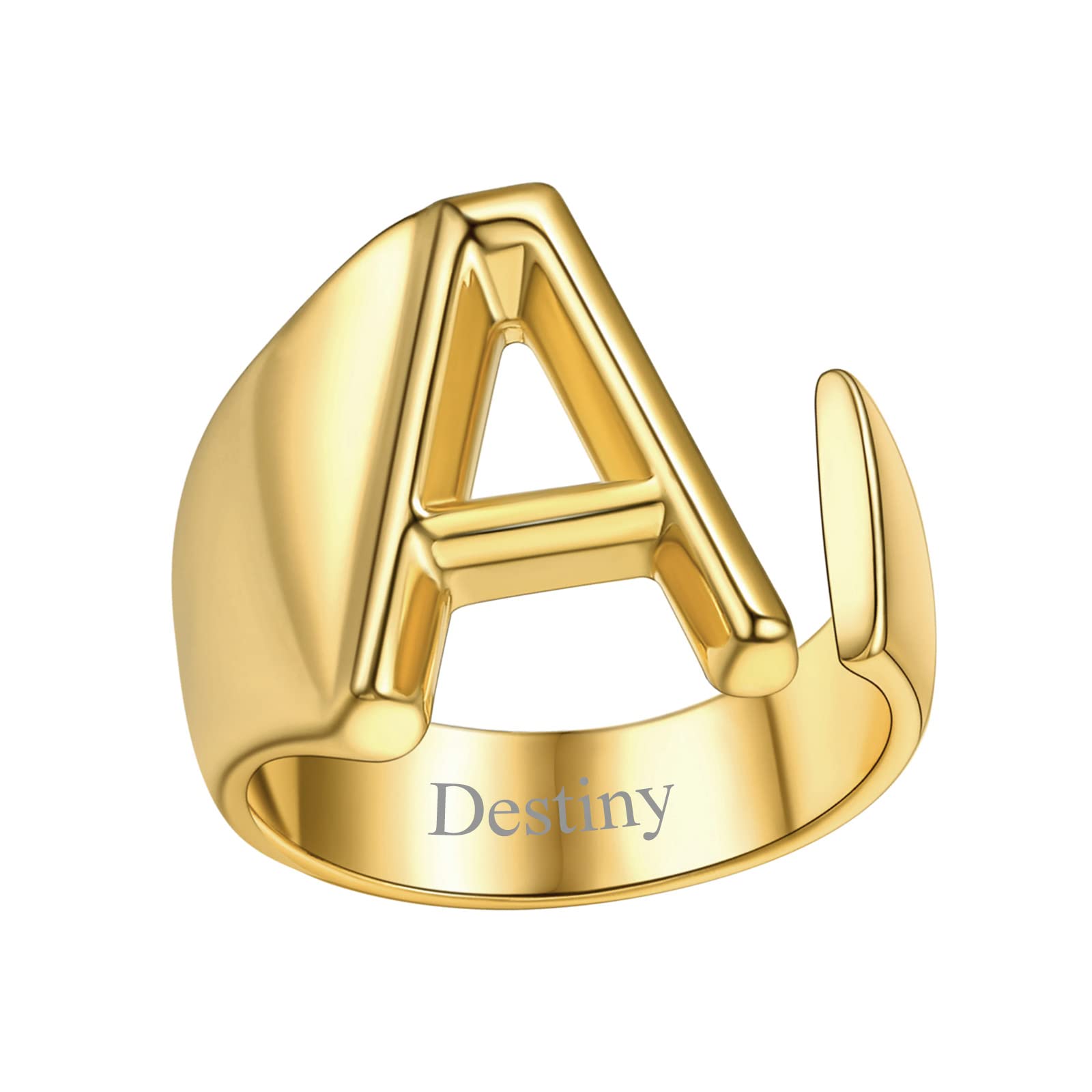 Amazon.com: FindChic Custom Initial Ring, Statement Rings for Women ...