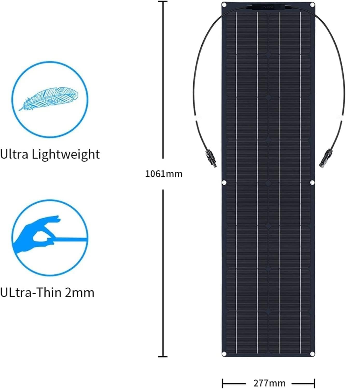 Solar Panel Kit, Flexible Monocrystalline Solar Panel Bundle with ...