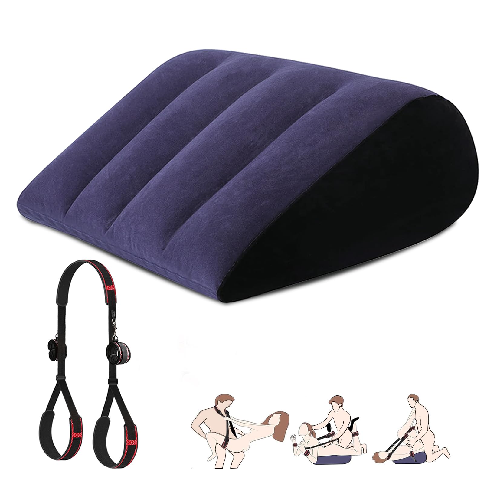 Sex Toys Position Pillow Cushion with Sex Leather Bondage Strap, Sex Ramp Furniture for Couple ...