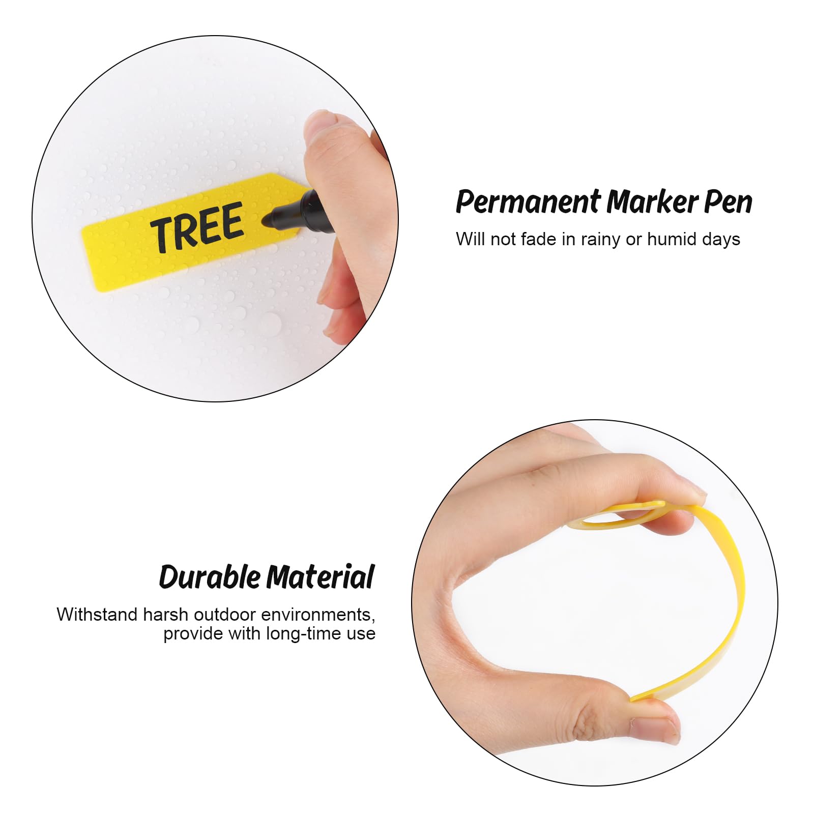 DIYASY Plant Labels with Ring, 100 Plant Tags with Permanent Marker Pen ...