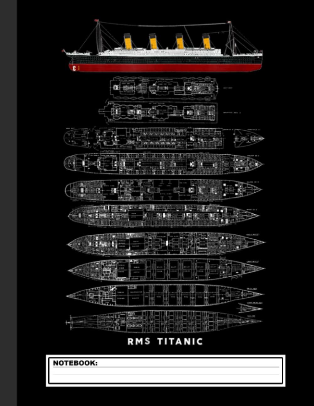 Amazon.com: Titanic Ship Section Plan Notebook: Blank Lined Journal For ...