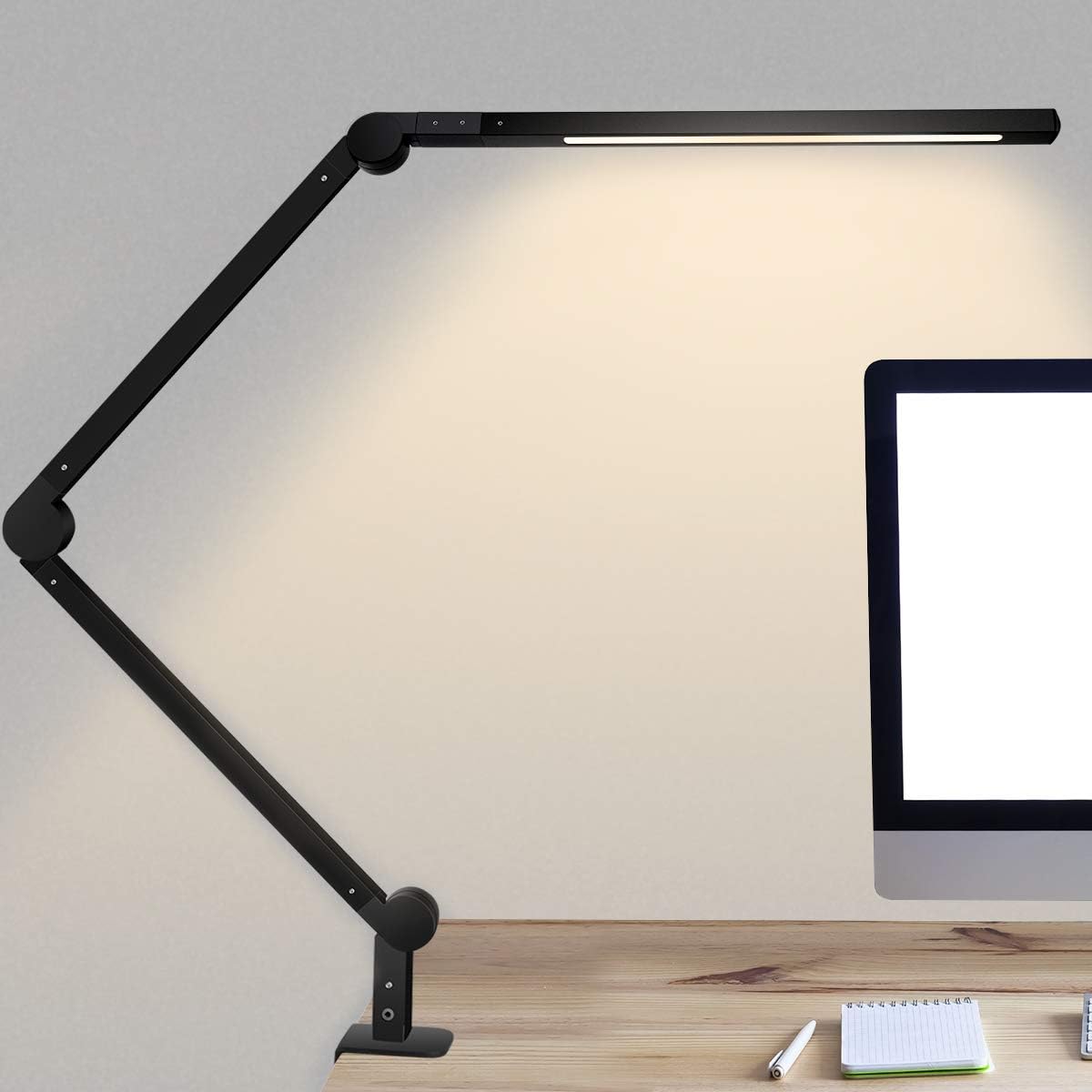 Desk Lamp with Clamp | Swing Arm Desk Light | Eye Caring Table Lamp ...