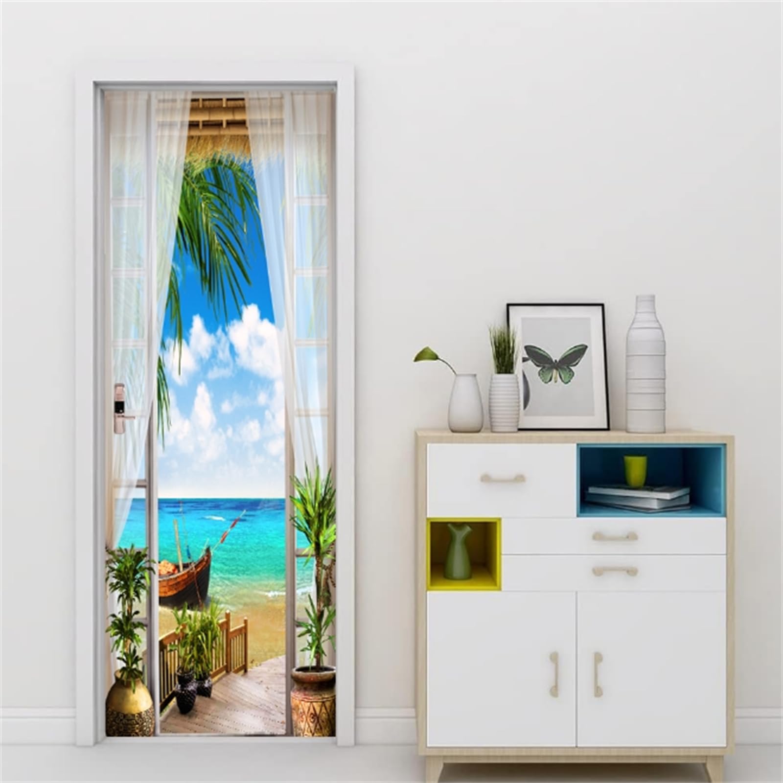 Amazon.com: artfanke 3D Door Sticker Peel and Stick - Sea View Door ...