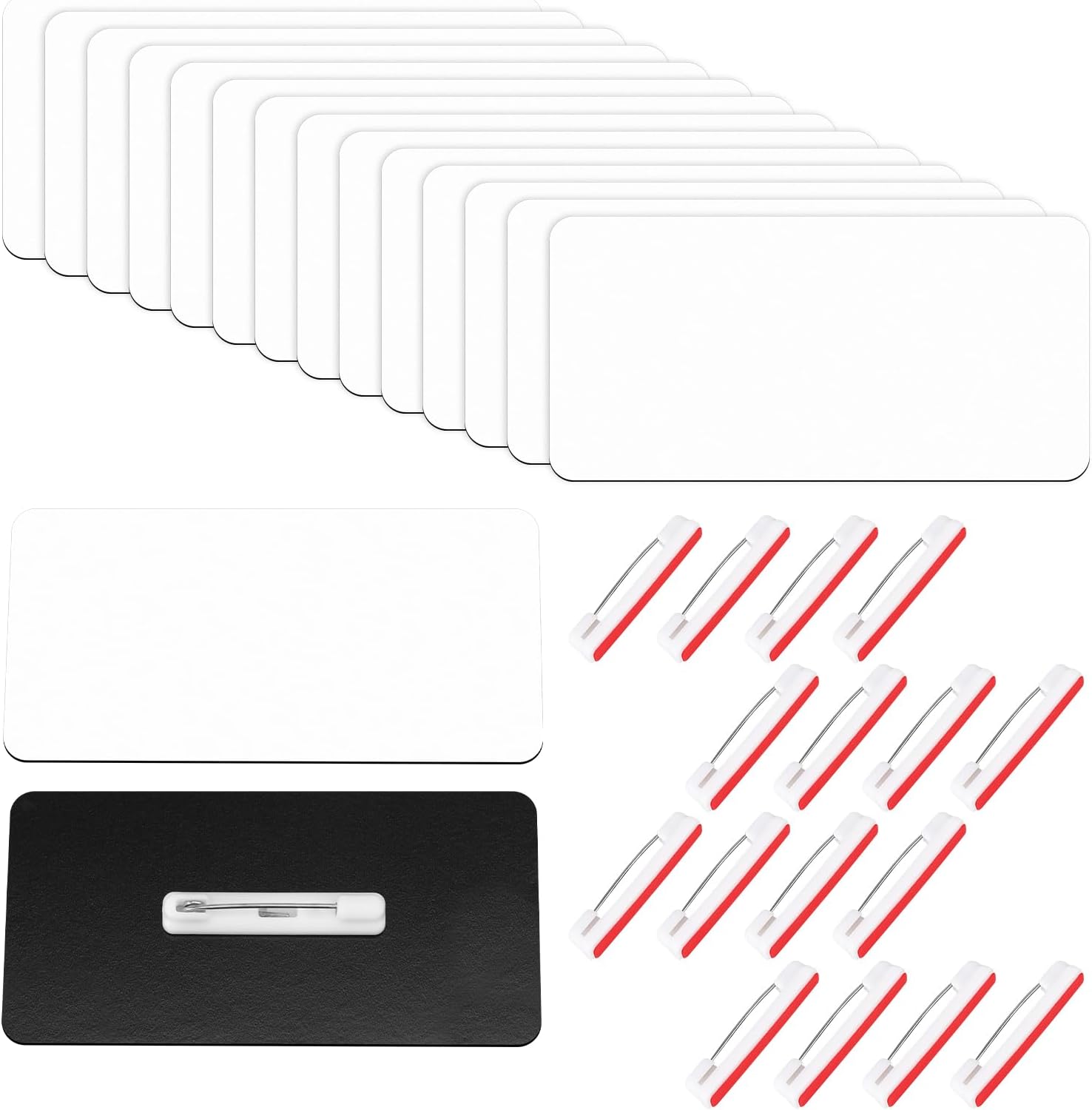 Amazon.com: cobee 16 Pcs Name Tag Pins, Square DIY Blank ID Badges ...
