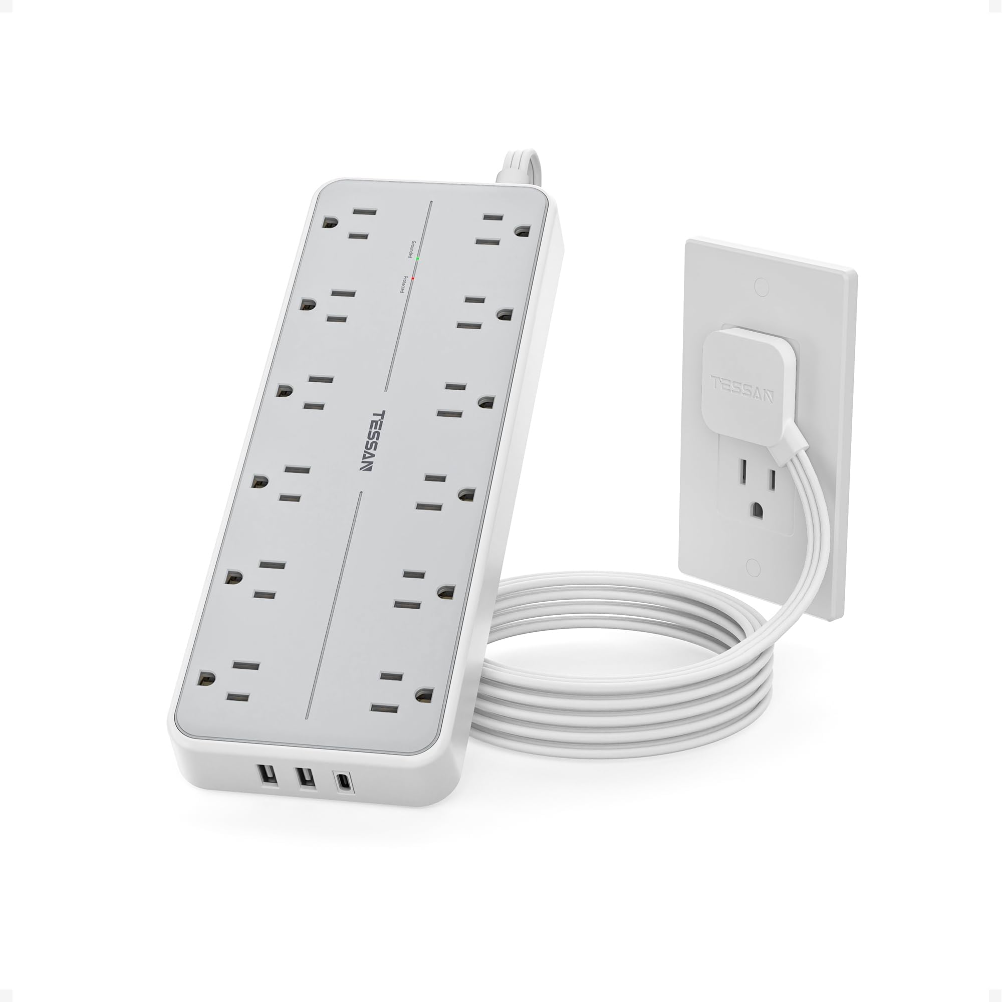 Amazon.com: Power Strip,ALESTOR Surge Protector with 12 Outlets and 4 ...