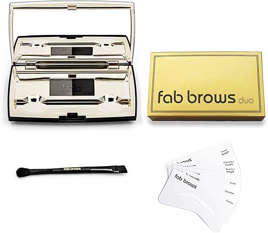 Fab Brows Duo Eyebrow Kit, Ultimate Brow Stencil Kit with Compact ...