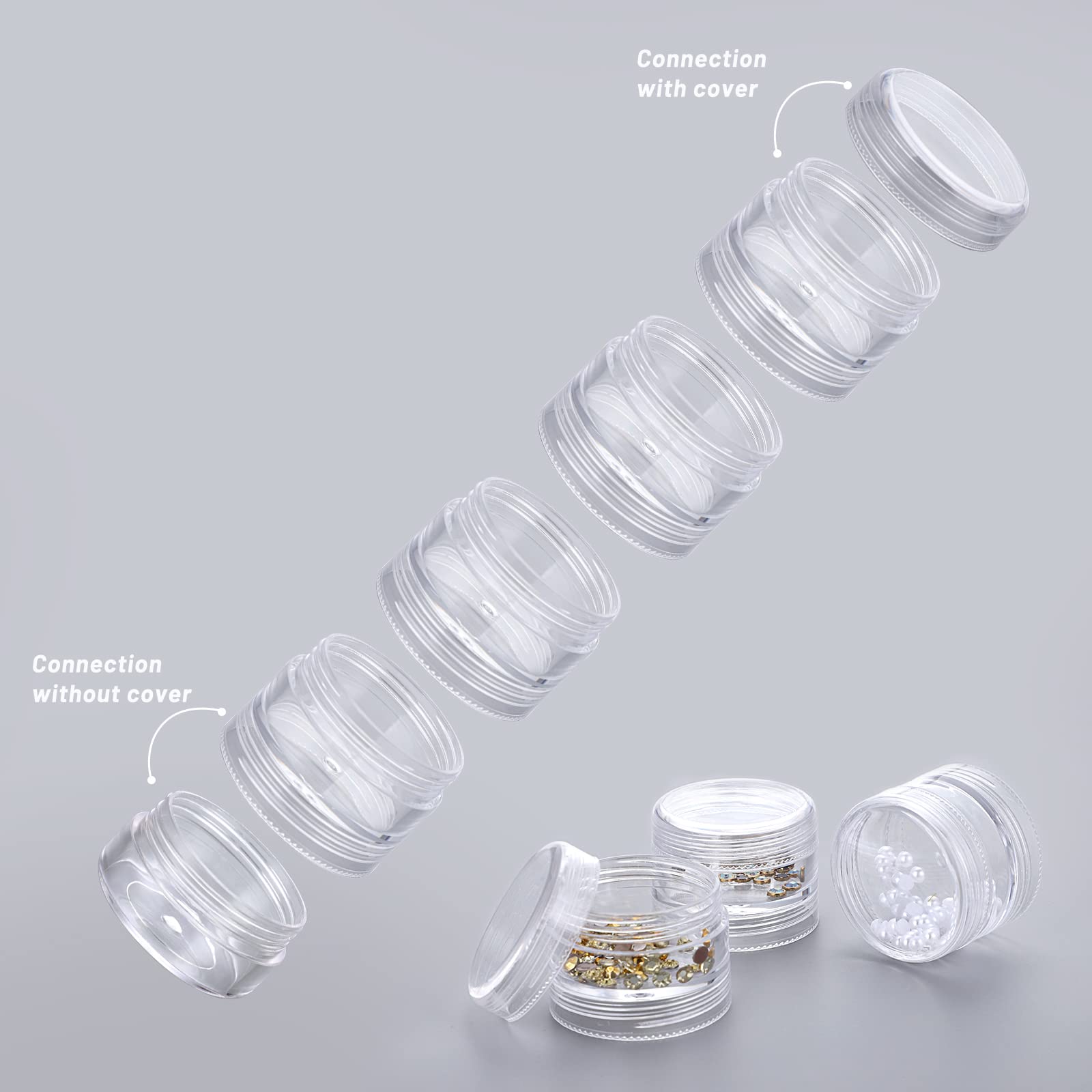 Snapklik.com : 6 Sets 5 Layers Plastic Round Storage Containers Small ...