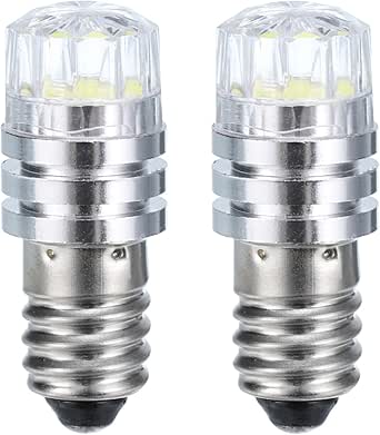 MECCANIXITY 3V/0.12A E10 Mini LED Light Bulbs, 2Pcs Miniature Screw ...