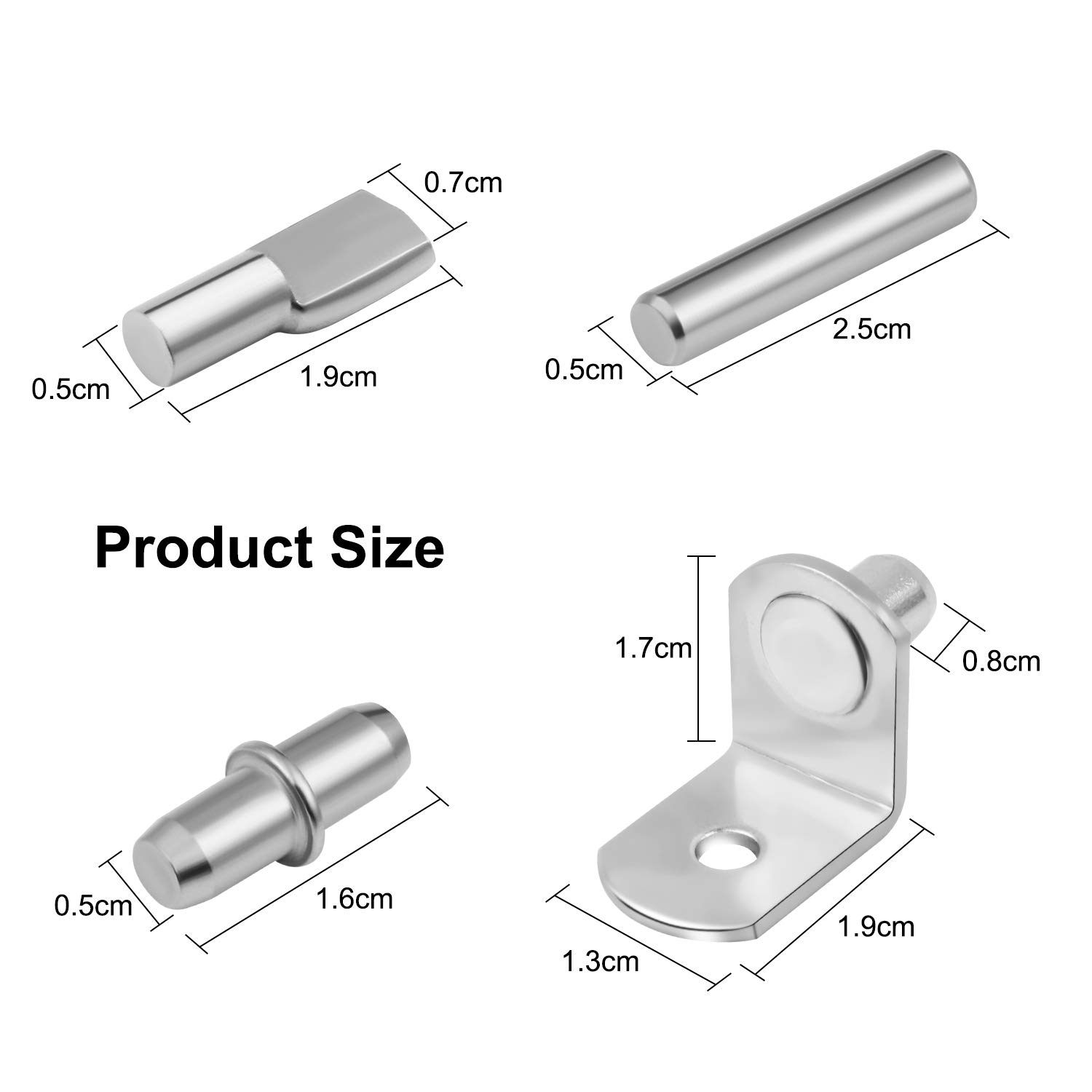 Snapklik.com : 140Pcs 4 Styles Shelf Pins Kit, Nickel Plated Shelf ...