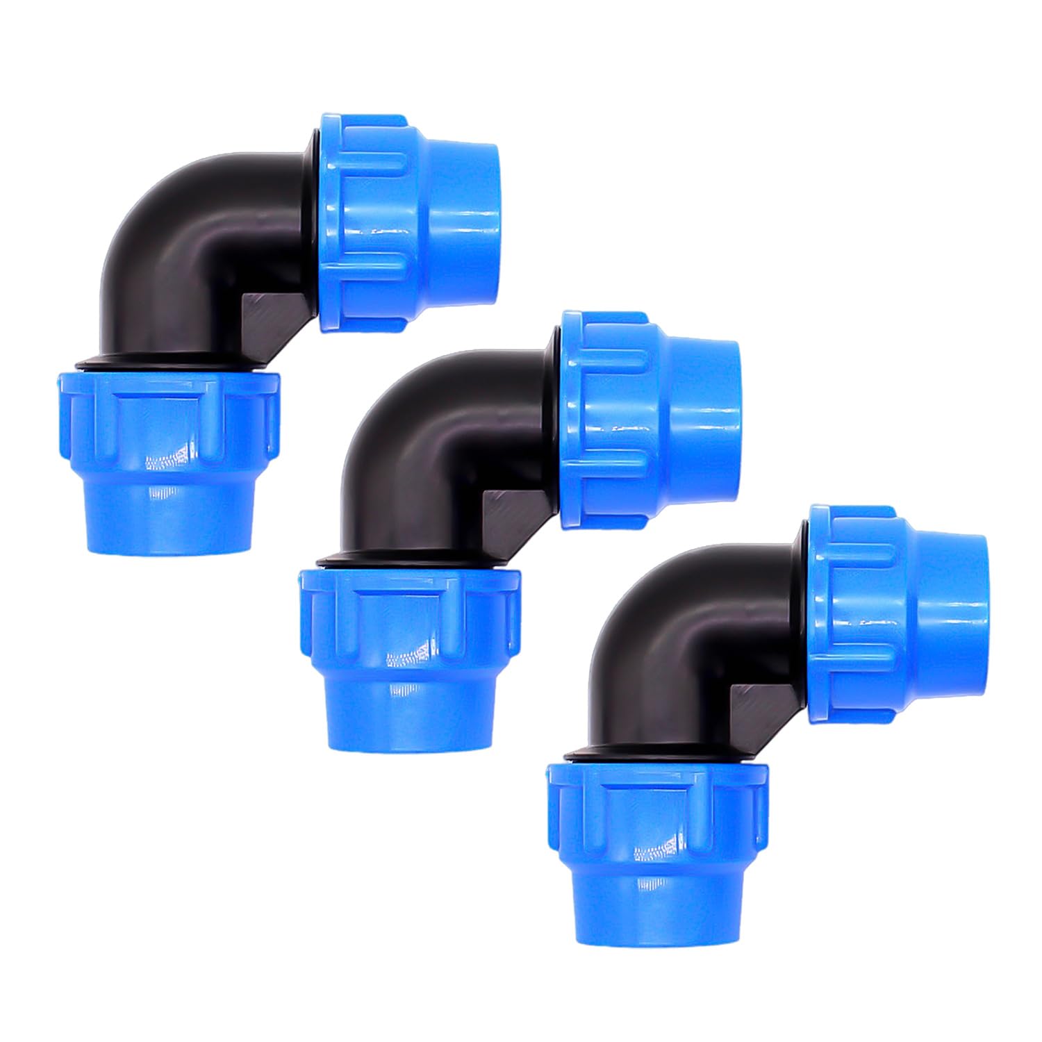 Pack of 3 L-Shaped Water Pipe Connectors, Pe Quick Connectors, Female ...