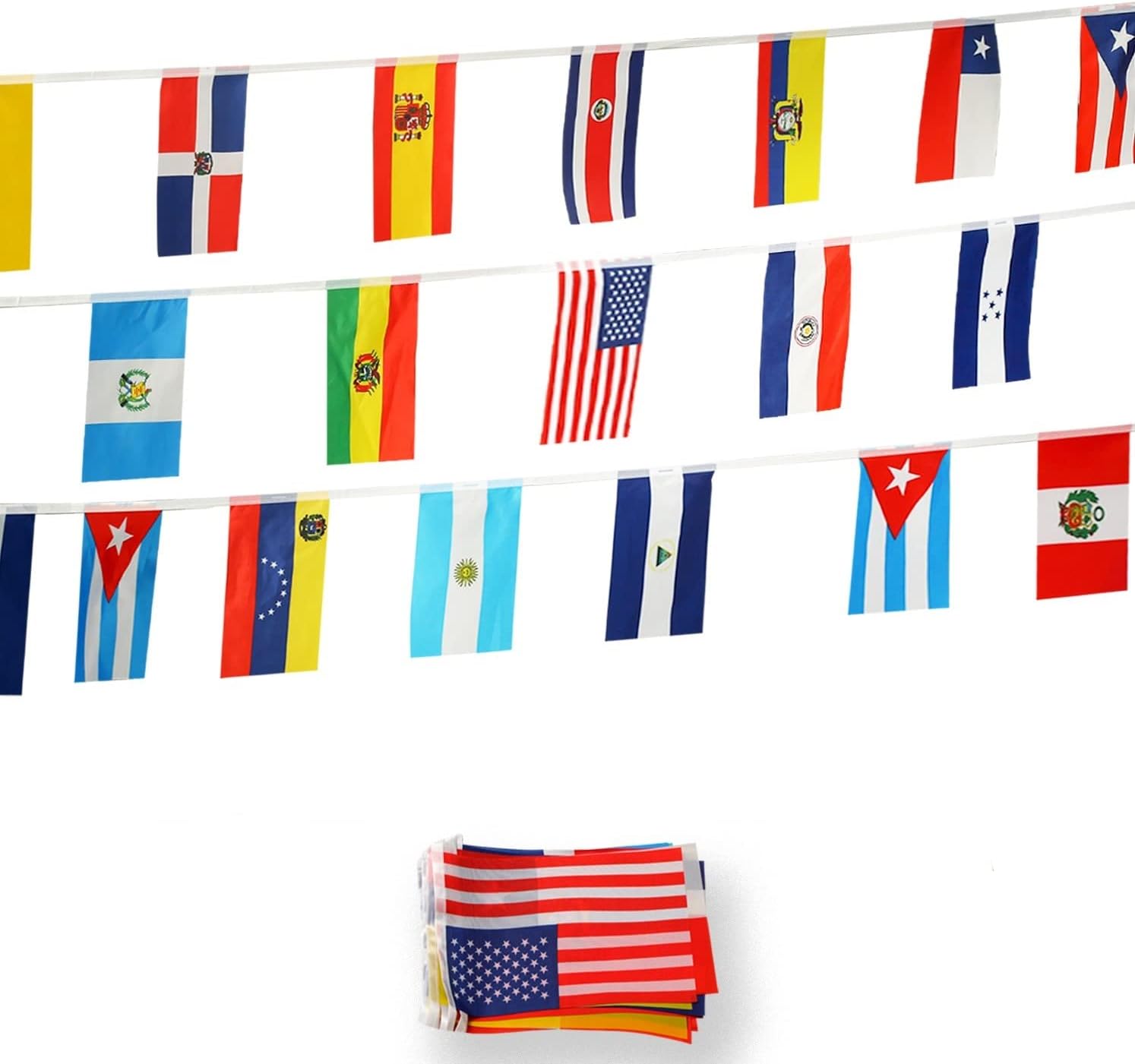 Amazon.com: Banderas de cadena de 21 países de América Latina Surtidos ...