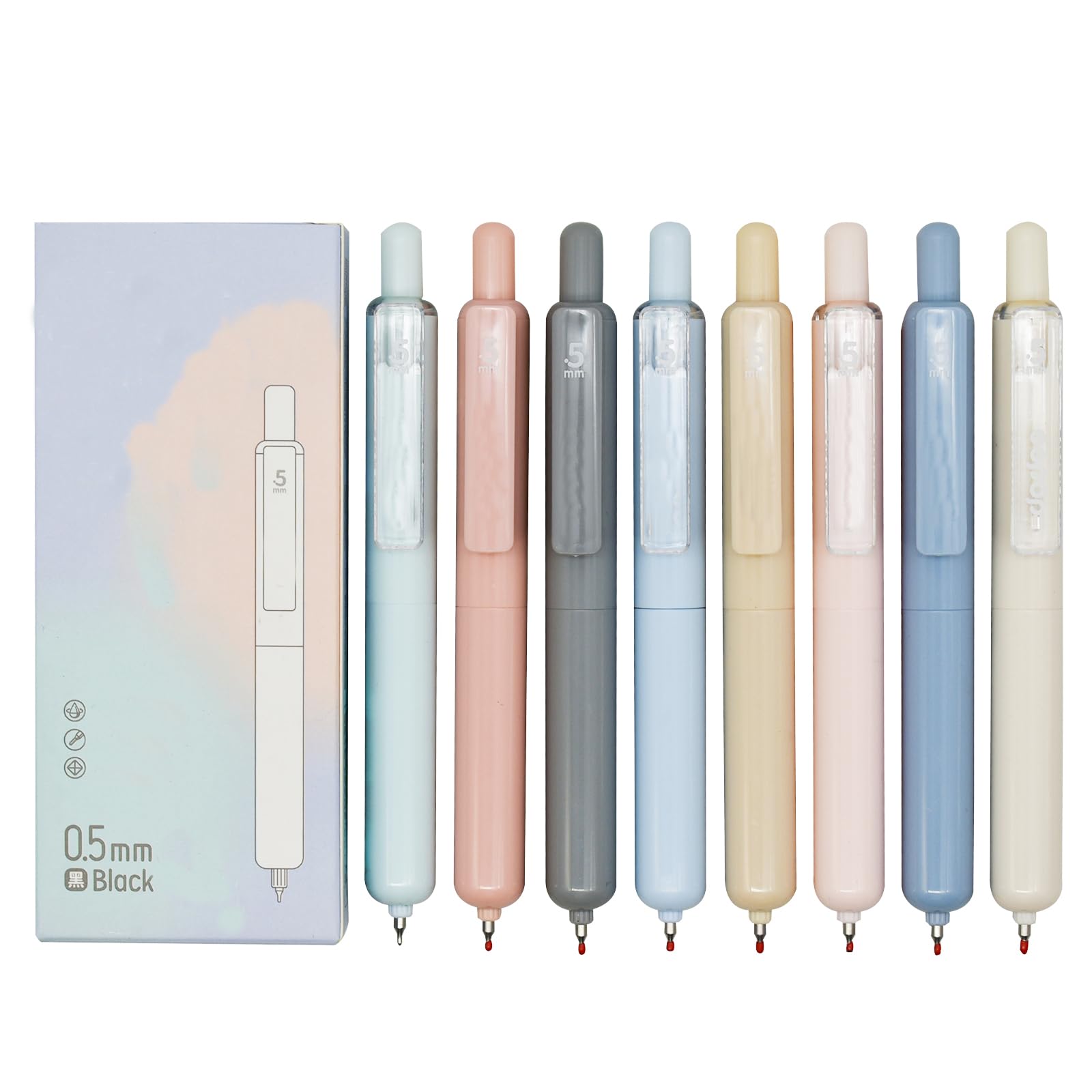 Amazon.com: Maydahui 8 Pcs Retractable Short Round Pocket Size Gel Pens ...