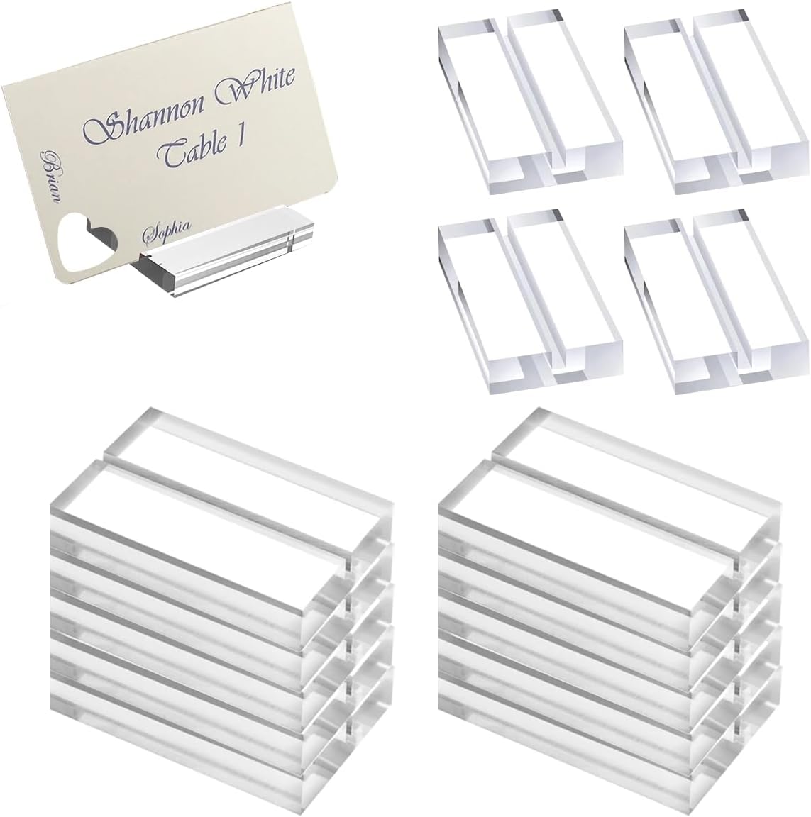 Amazon.com: 14 Pcs Acrylic Sign Holders, Clear Card Display Stands ...