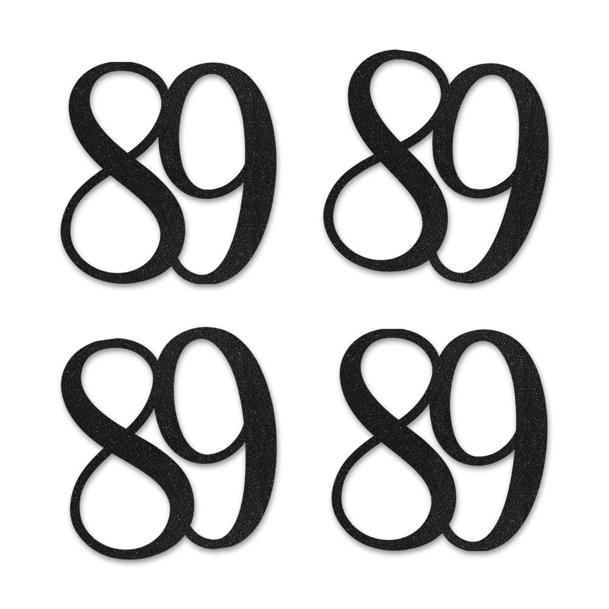 Amazon.com: Black Glitter 89 Cut-Out Numbers, 89th Birthday Party ...