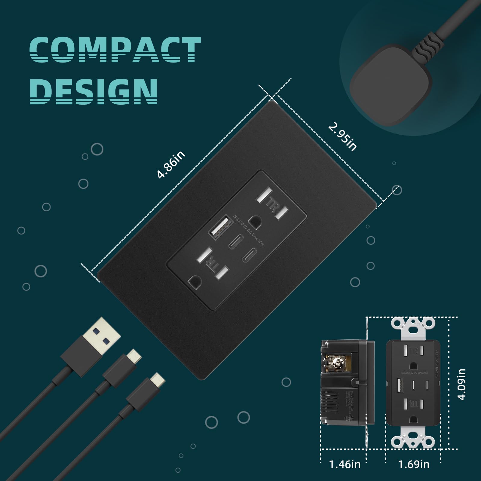 Snapklik.com : TOPELER 10 Pack USB Wall Outlet, Receptacle