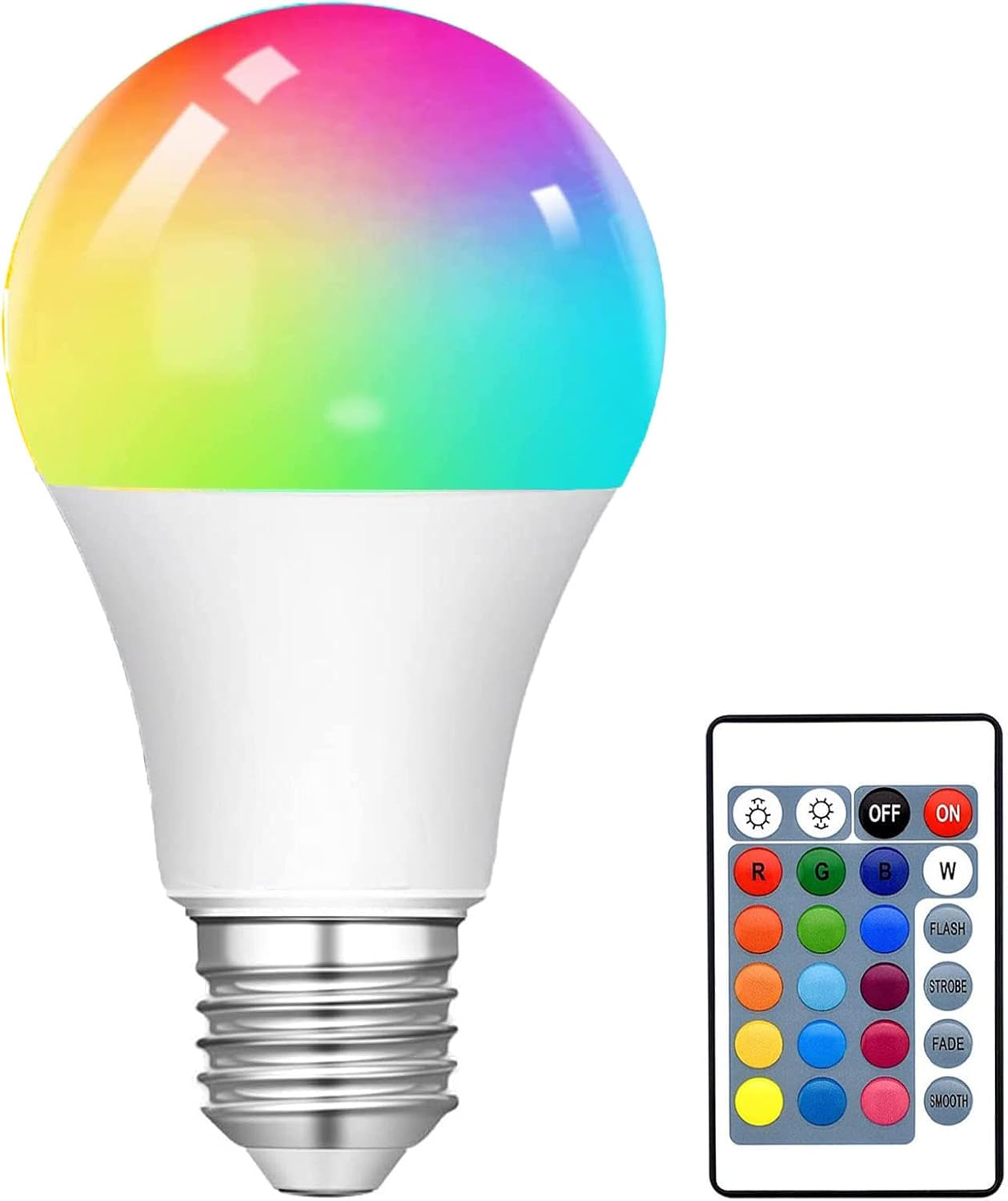 AFINSEA RGB Color Changing Light Bulbs with Remote,A19 E27 RGBW LED ...
