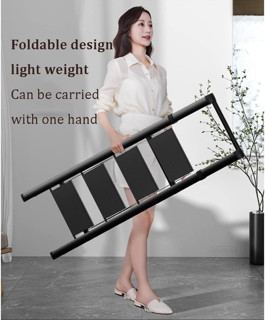 Aluminum 4 Step Ladder 4 Step Folding Step Stool,Lightweight Foldable ...