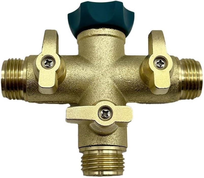 Heavy Duty 3 Way Splitter with Shut-Off Valves, 3/4" High Flow Spigot ...