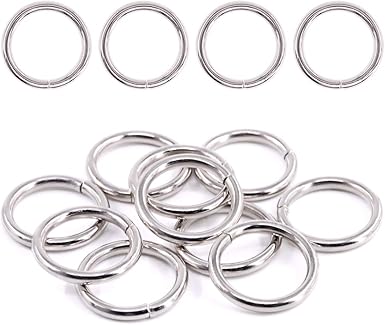Swpeet 60Pcs 1 Inch / 25mm Heavy Duty Multi-Purpose Metal O Ring Metal ...