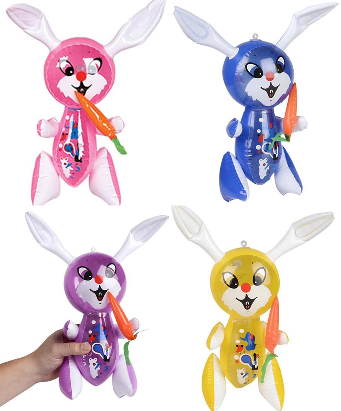 Amazon.com: Inflatable Easter Bunny - 4 PC | 17 Inch | Rabbit Inflate ...