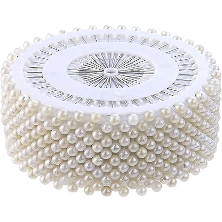 Amazon.com: SYHL 1.5 inch Round Pearl Head Sewing Pins Straight Pins ...