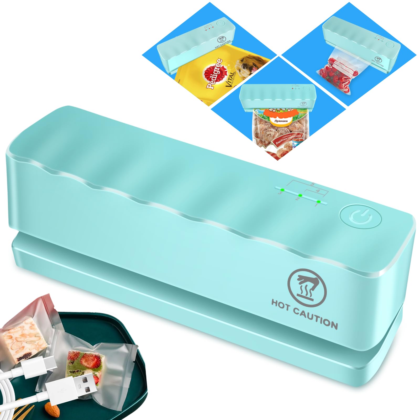 Amazon.com: Bag Sealer - Mini Rechargeable Food Sealer Machine,5 ...