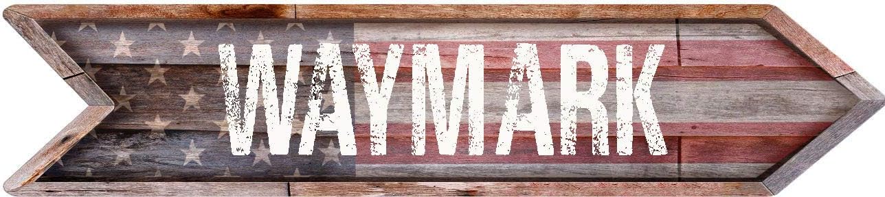 Amazon.com: Waymark American Flag Wood Arrow Shaped Weathered Rustic ...