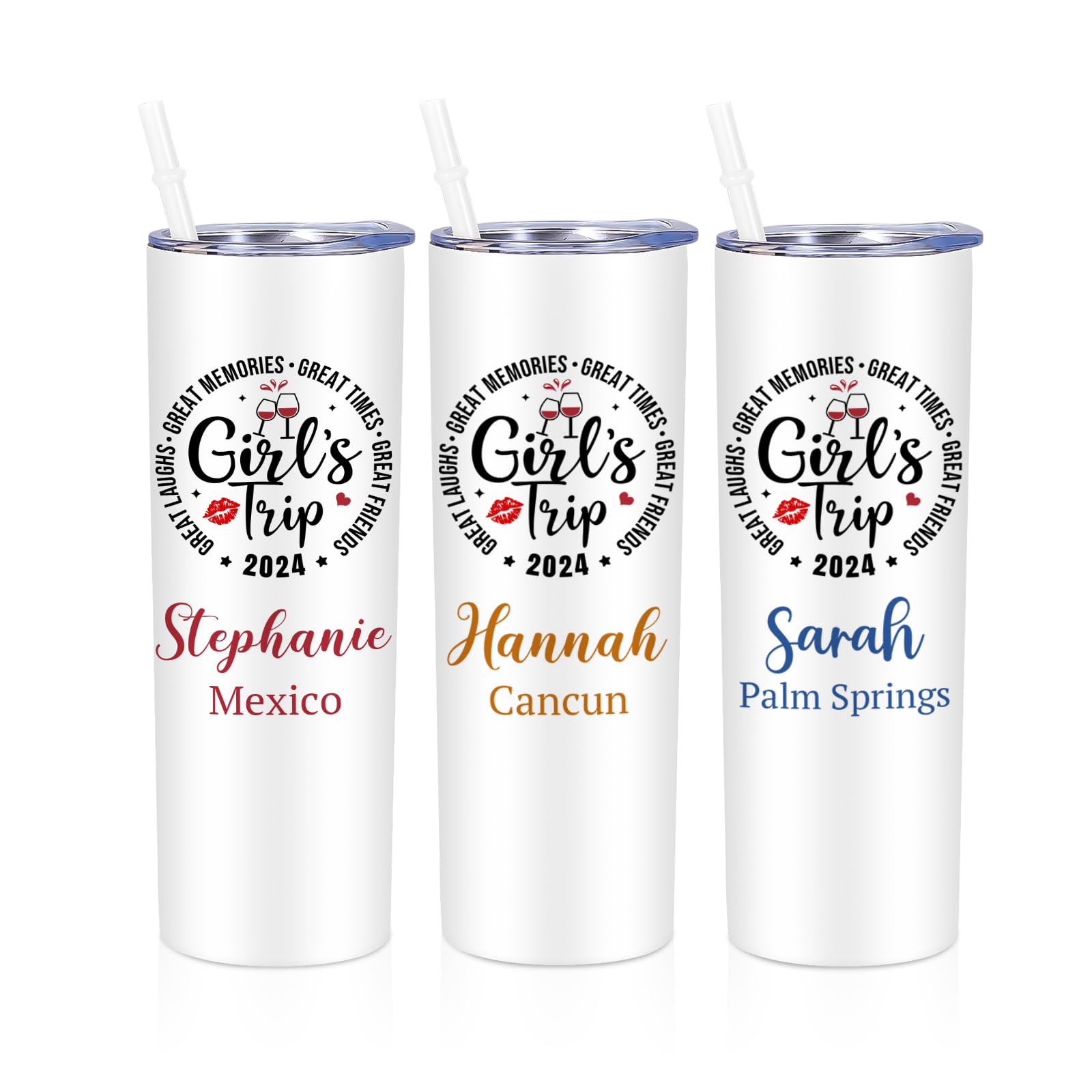 Amazon.com | Personalized Girls Trip 2024 Tumbler Custom Name Girls ...