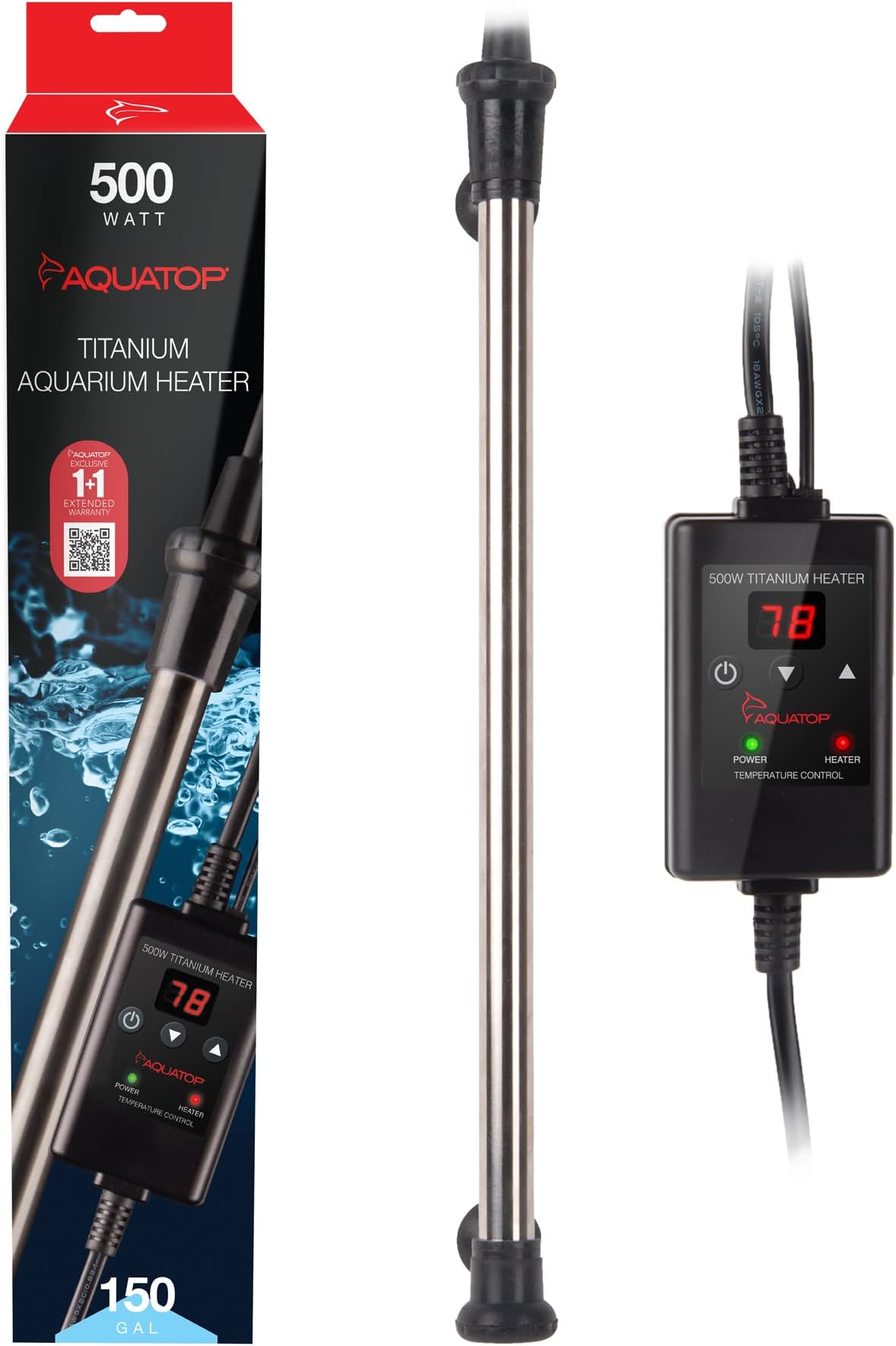 Amazon.com: Aquatop 500W Titanium Heater with Controller - Fully ...