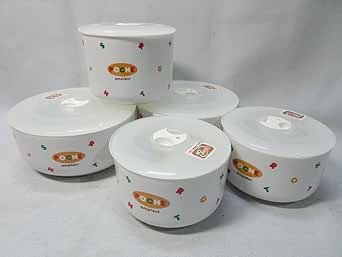 Amazon.co.jp: EJIRY ampleur アンプルール ポシェ POCHE 保存容器 レンジ用 密閉容器 耐熱 セット 陶器 アルファベット柄 レトロ : ホーム＆キッチン