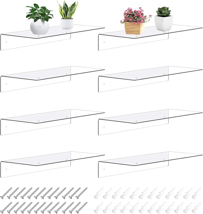 Amazon.com: Merkaunis 8Pcs Clear Acrylic Shelves 14 Inch Acrylic ...