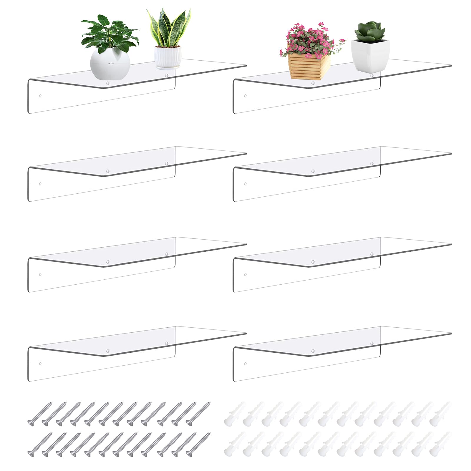 Amazon.com: Merkaunis 8Pcs Clear Acrylic Shelves 14 Inch Acrylic ...