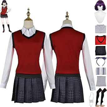 bbganlian Anime Kakegurui Midari Ikishima Cosplay Costume Outfit Role ...