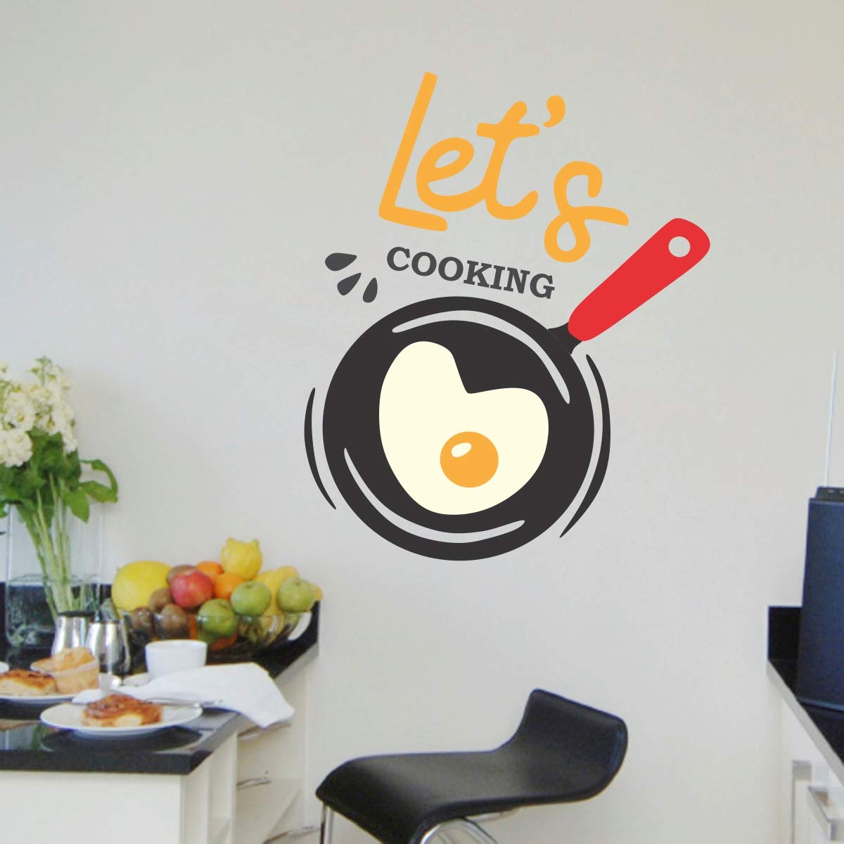 Buy Sticker Studio PVC Vinyl Lets Cooking Tools Equipment Wall Sticker ...