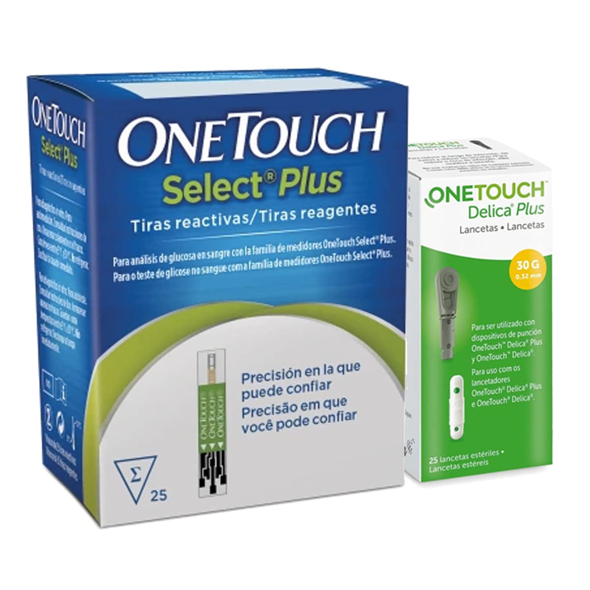 Onetouch Paquete 25 Tiras Select Plus Y 25 Lancetas Delica : Amazon.com ...
