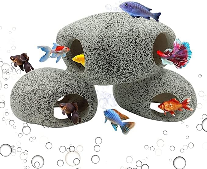 GIG BAZAAR Aquarium Stone Shelter Rock Realistic Artificial Granite ...