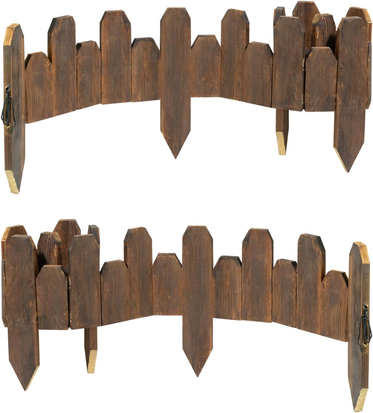 Amazon.com : Wood Garden Edging, Staggered Wooden Edging Border ...