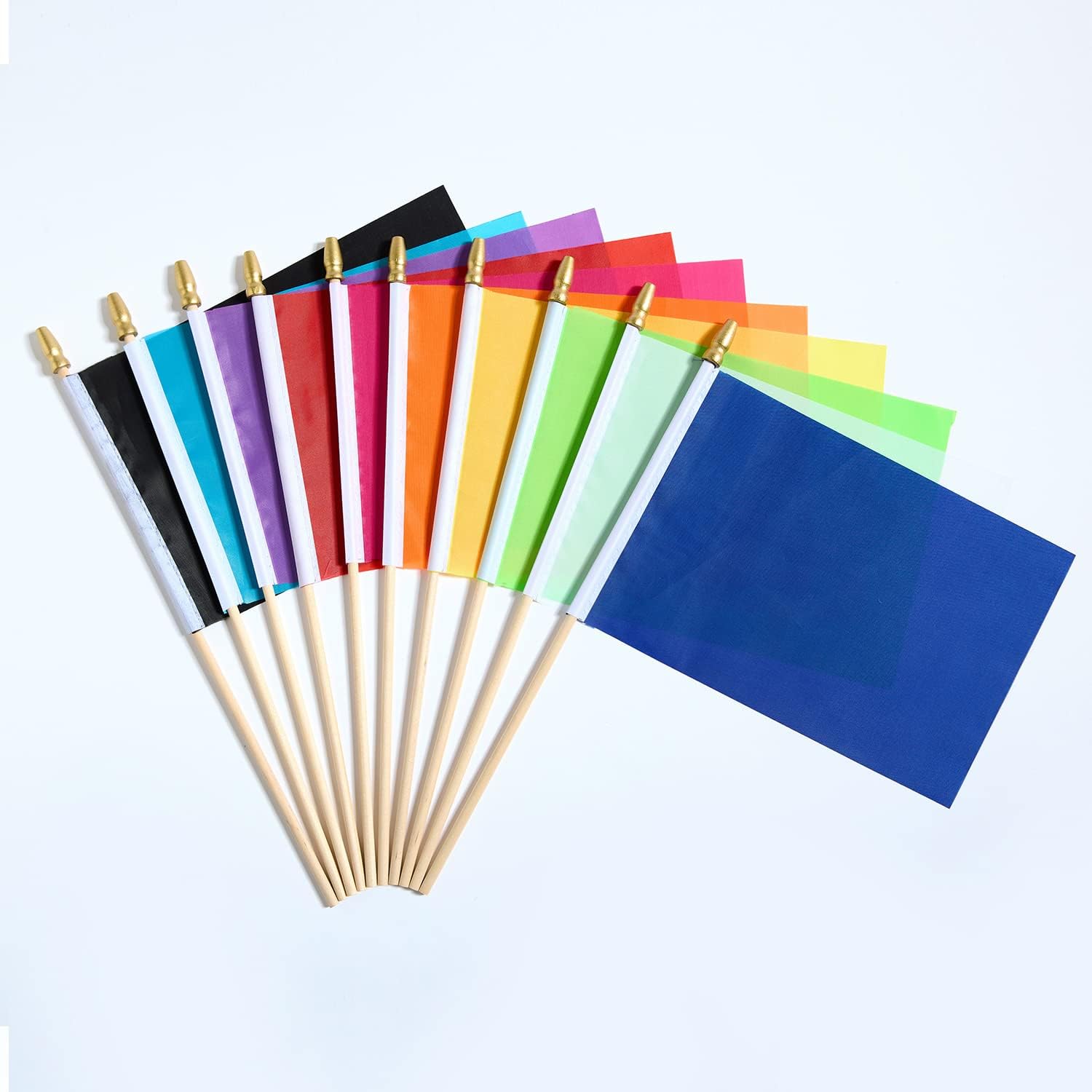 Amazon.com : Color Solid Flag,50 Pack Small Mini Flag Wood Hand Held ...