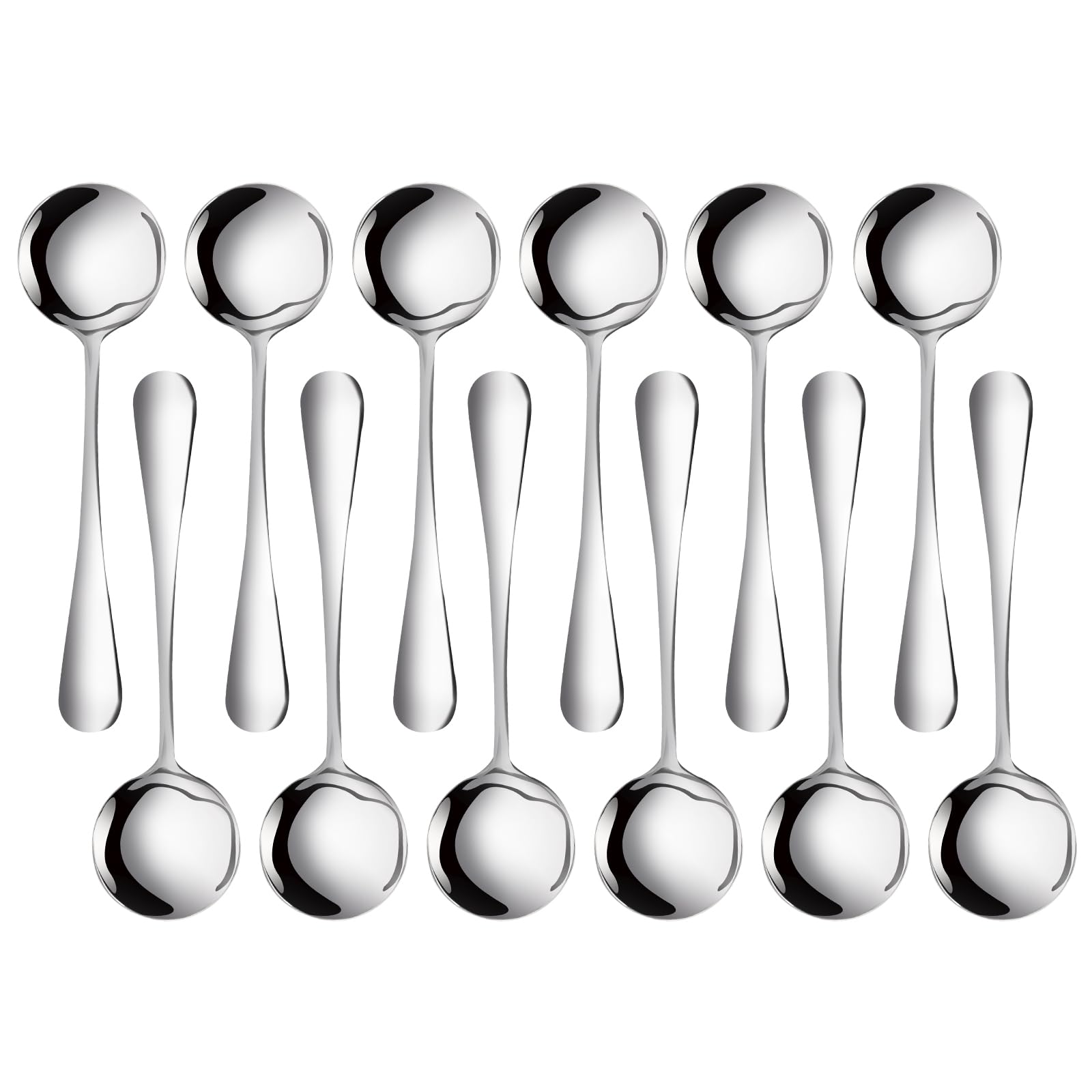 Amazon.com: Foamia Soup Spoons, 12-Pack Stainless Steel Spoons ...