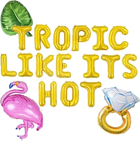 Amazon.com: Gold Tropic Like Its Hot Banner, Tropical Bachelorette ...
