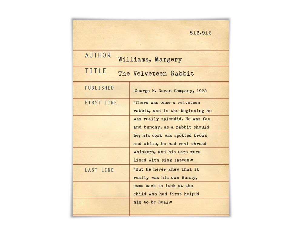 Amazon.com: The Velveteen Rabbit by Margery Williams. 4 Sizes. Literary ...