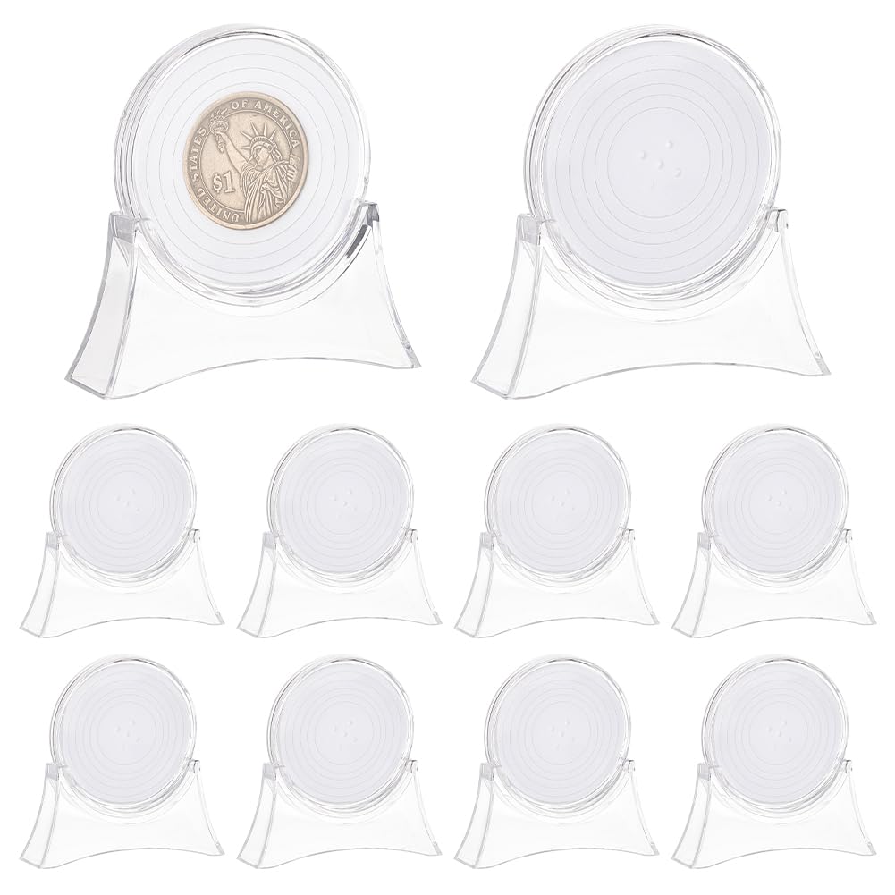 Amazon.com: FINGERINSPIRE 10 Sets Acrylic Round Coin Display Holder ...