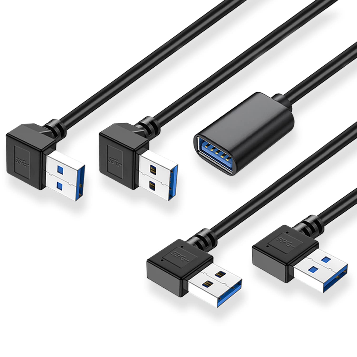 Amazon.com: Jadebones 90 Degree USB 3.0 Extension Cable (4 Pack ...
