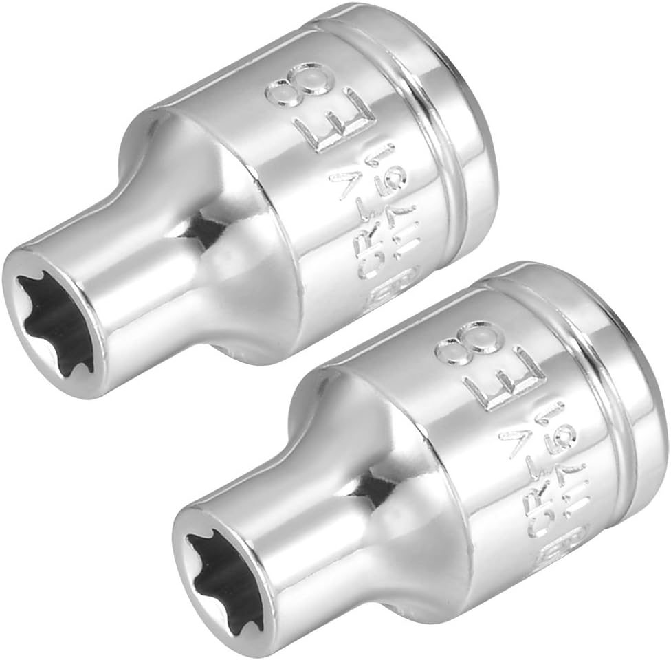 Amazon.com: uxcell 2Pcs 3/8-inch Drive E8 External Torx Shallow Socket ...